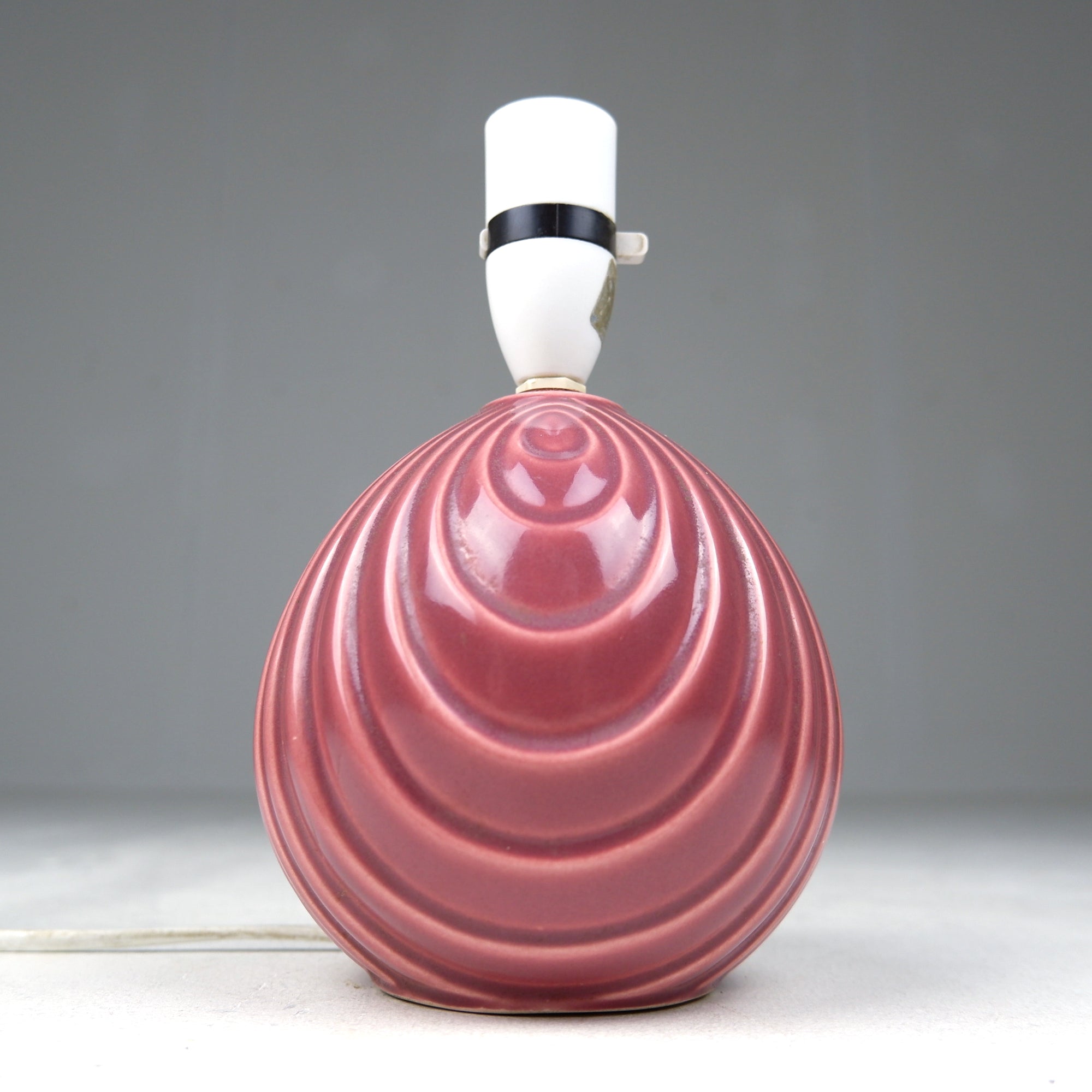Vintage 80's Dusky Pink Ceramic Table Lamp Base - Graduated Teardrop S ...