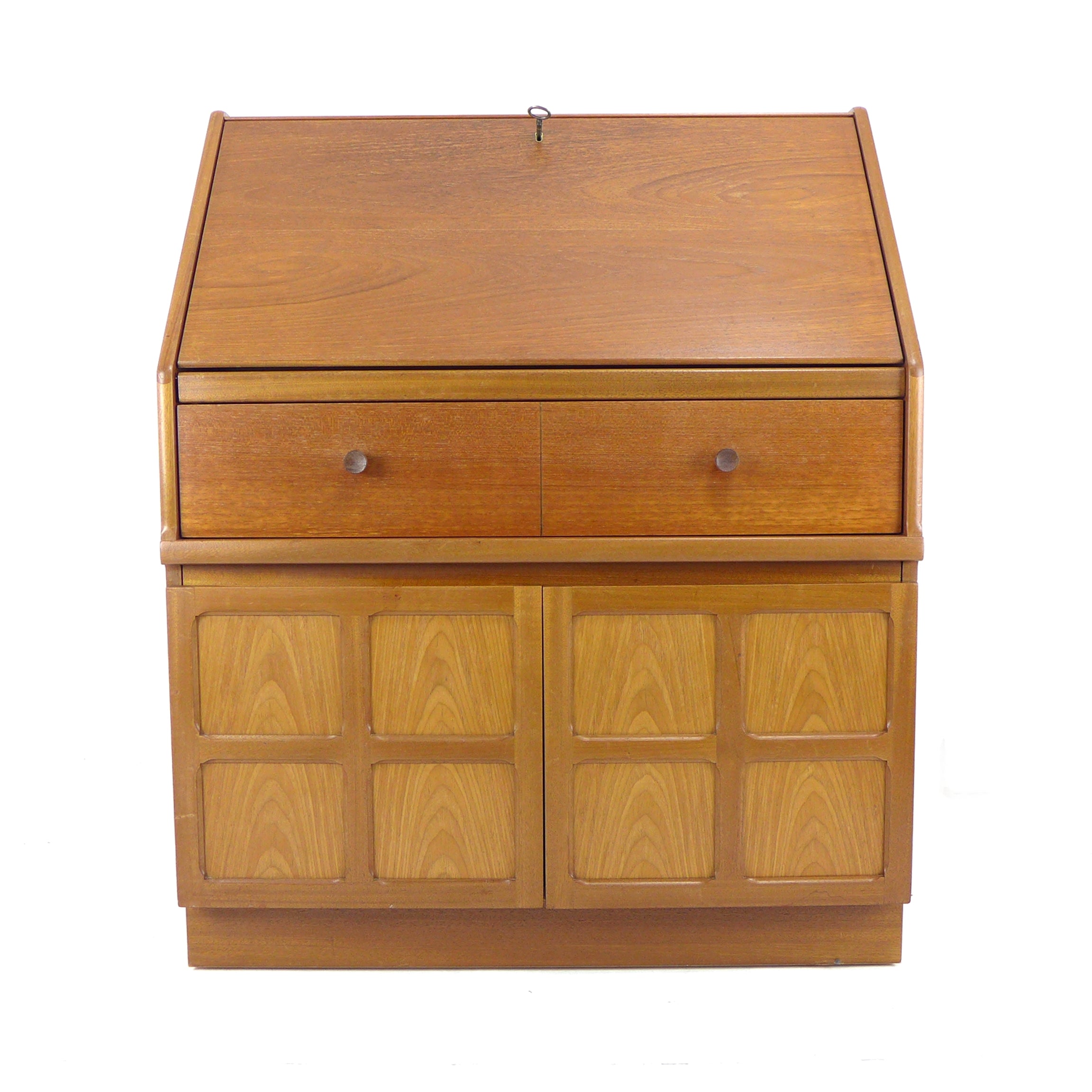 Mid Century NATHAN Teak Desk / Writing Bureau - Home Office Station wi ...